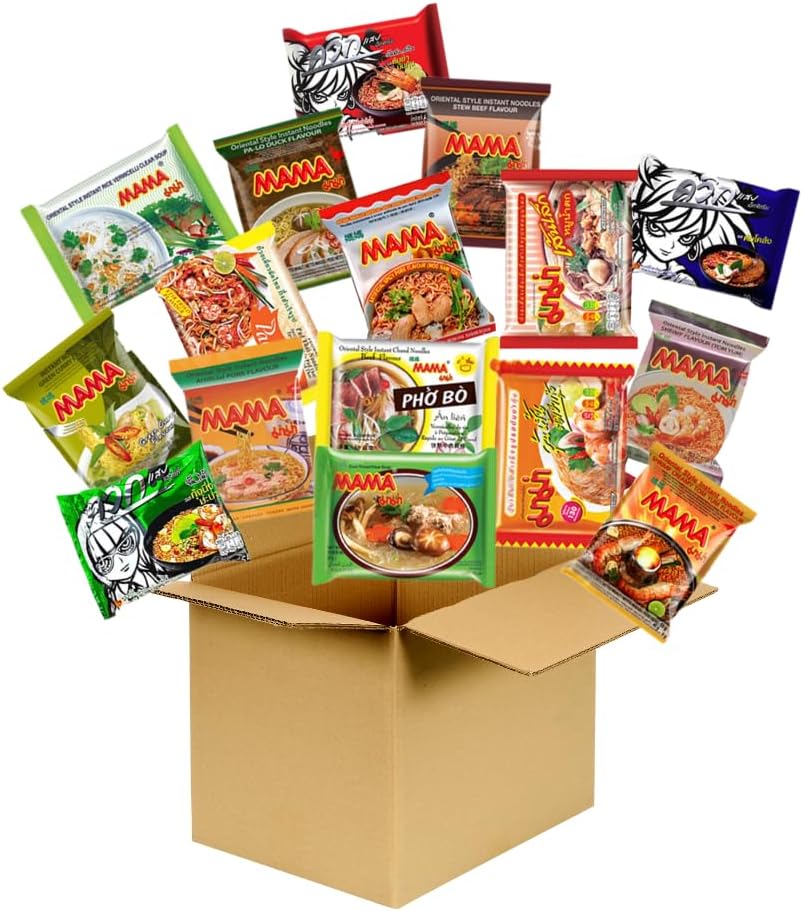 Amazon.com : HCG Thai Ramen Noodles Variety Pack with Mama Soup and Wai ...