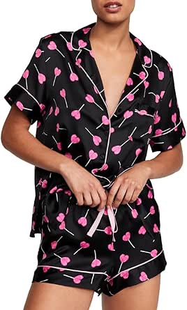 Victoria's Secret Satin Short Pajama Set, Silk Pajamas, PJ Set for ...