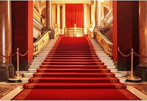 OFILA 3x2m Luxury Palace Red Carpet Backdrop Red Carpet Staircase Gold ...