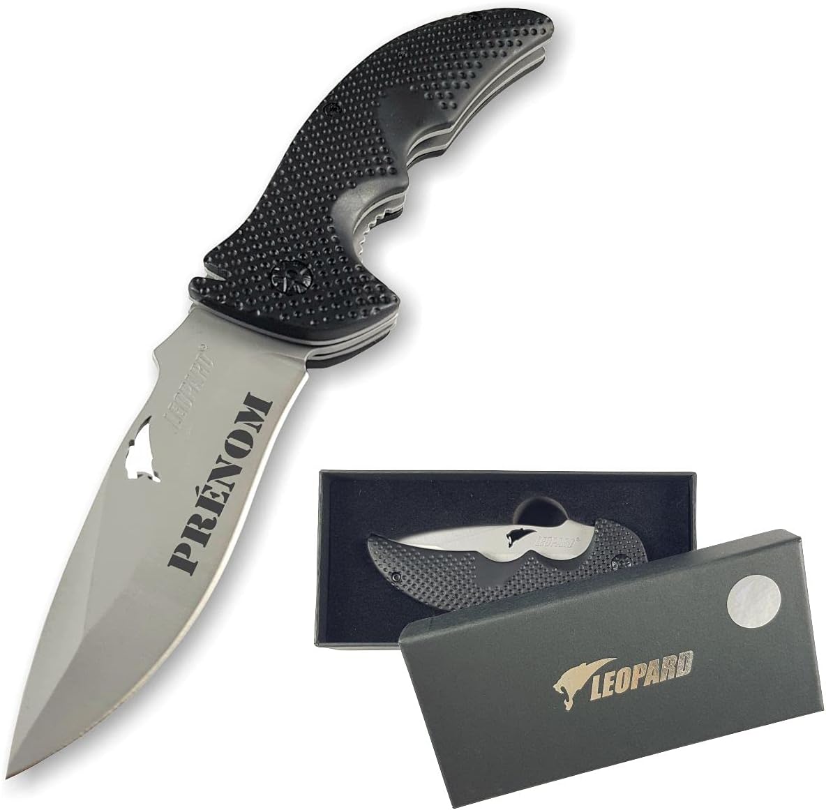 KDO MAGIC Couteau de survie personnalisé - Prénom gravé - Lame de ...