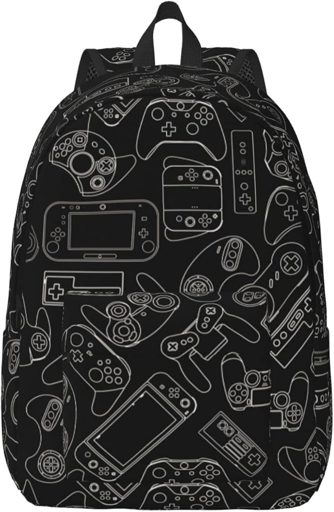 Amazon.com: Duduho Video Game Controller Black Background Backpack 17.7 ...