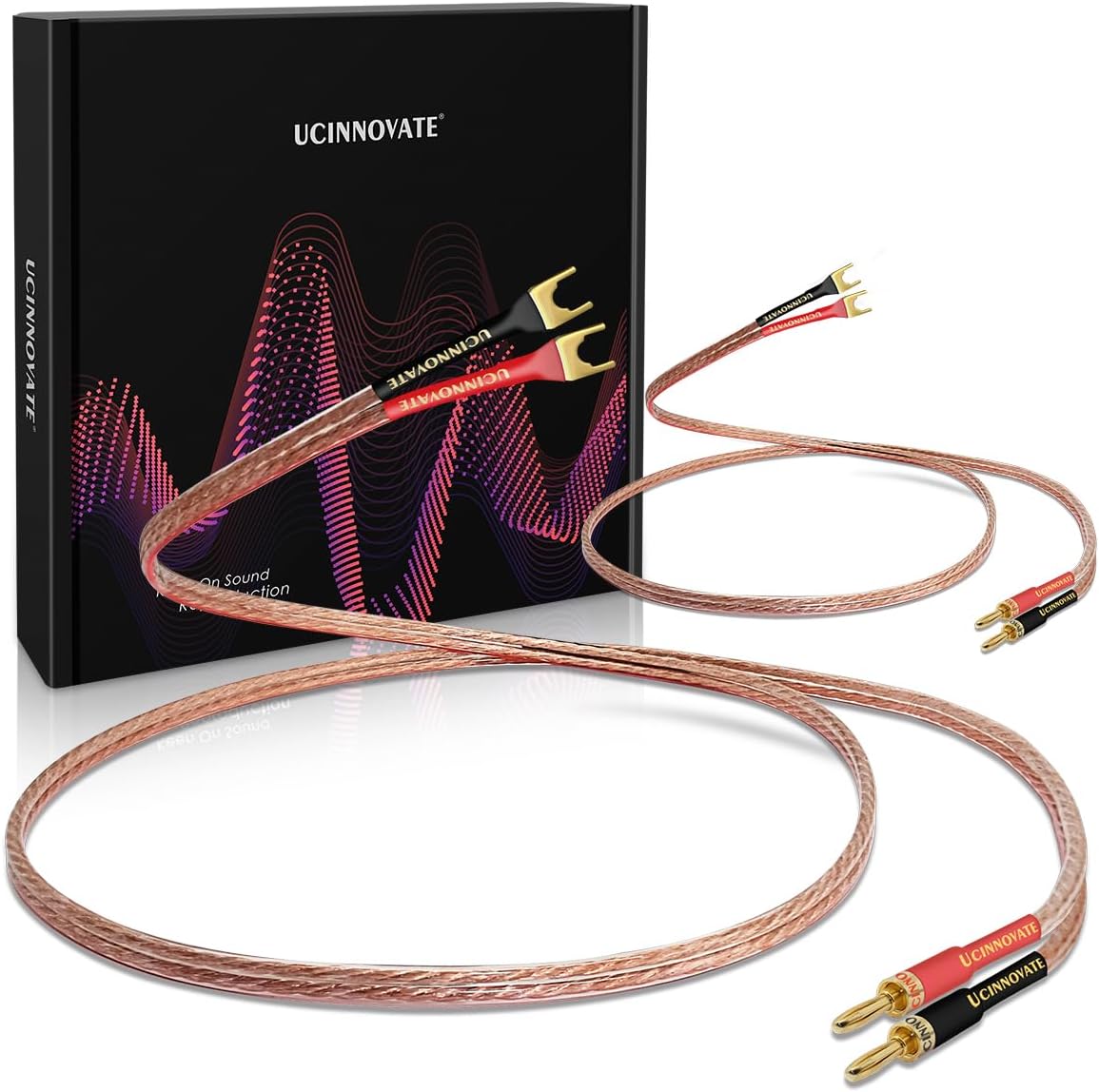 Micca Pure Copper Speaker Wire with Gold Plated Banana Plugs 14AWG 12 ...