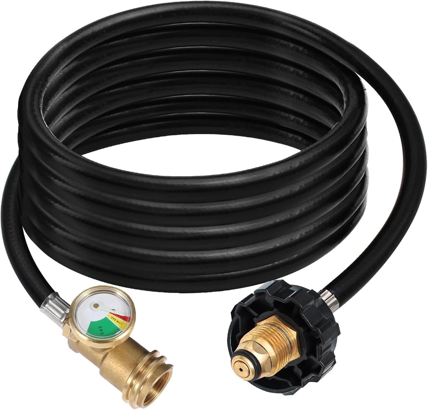 MOASKER 12 FT Propane Tank Extension Hose with Gauge, Propane Tank Hose ...