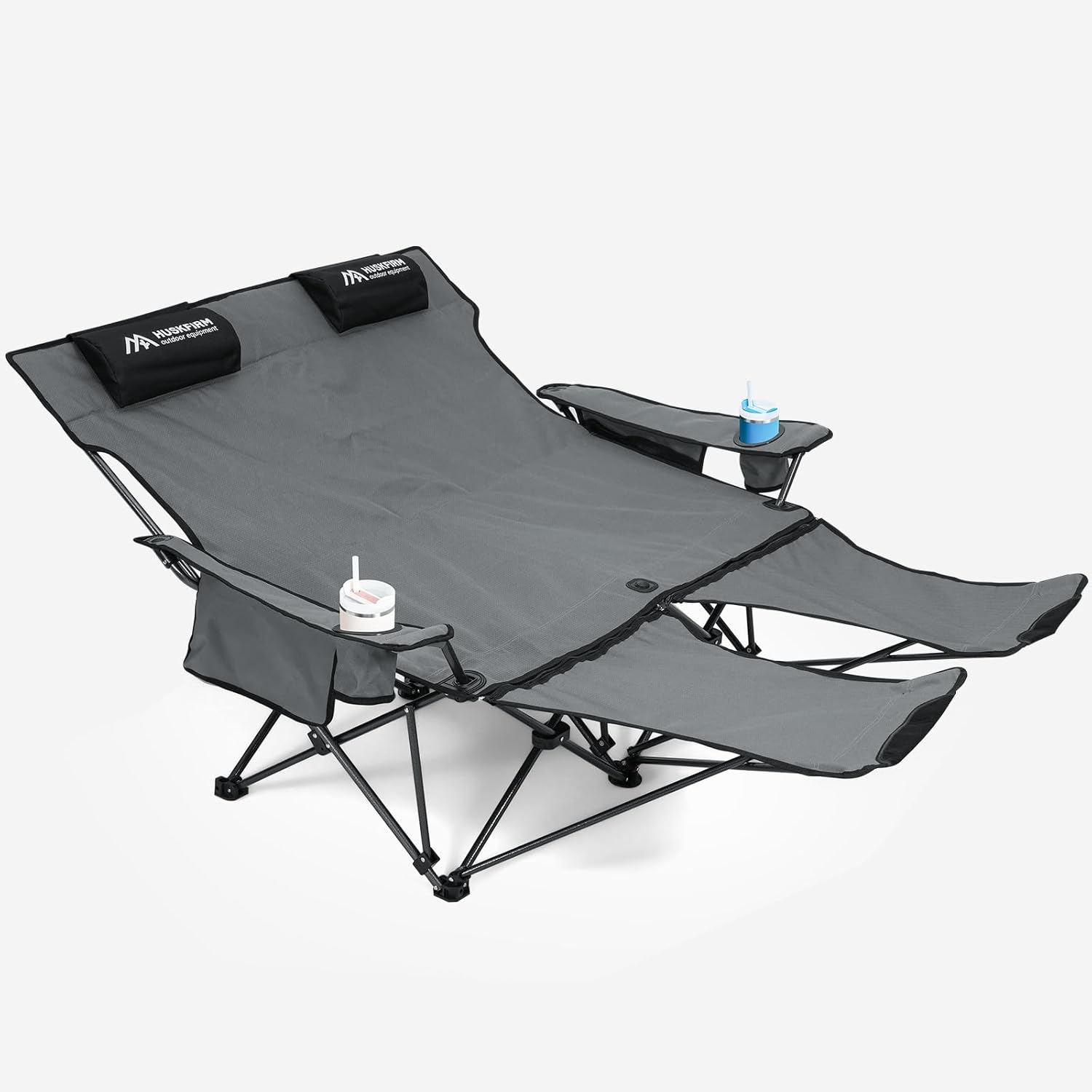 Amazon.com: Huskfirm Reclining Camping Chair for 2 Person Outdoor Lawn ...