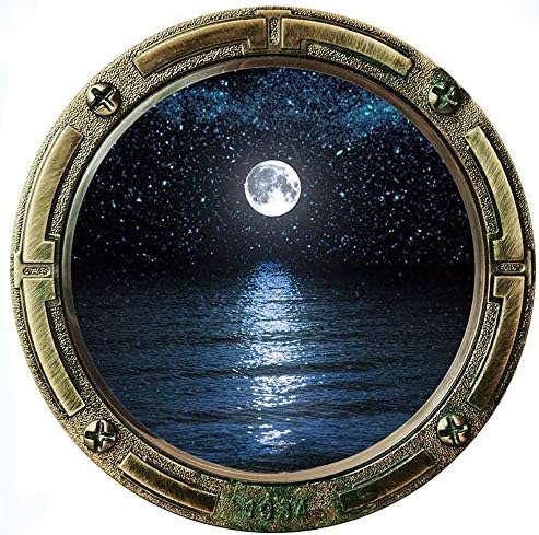 Amazon.com: Home Find Moon Wall Decals Porthole Stickers Porthole Wall ...