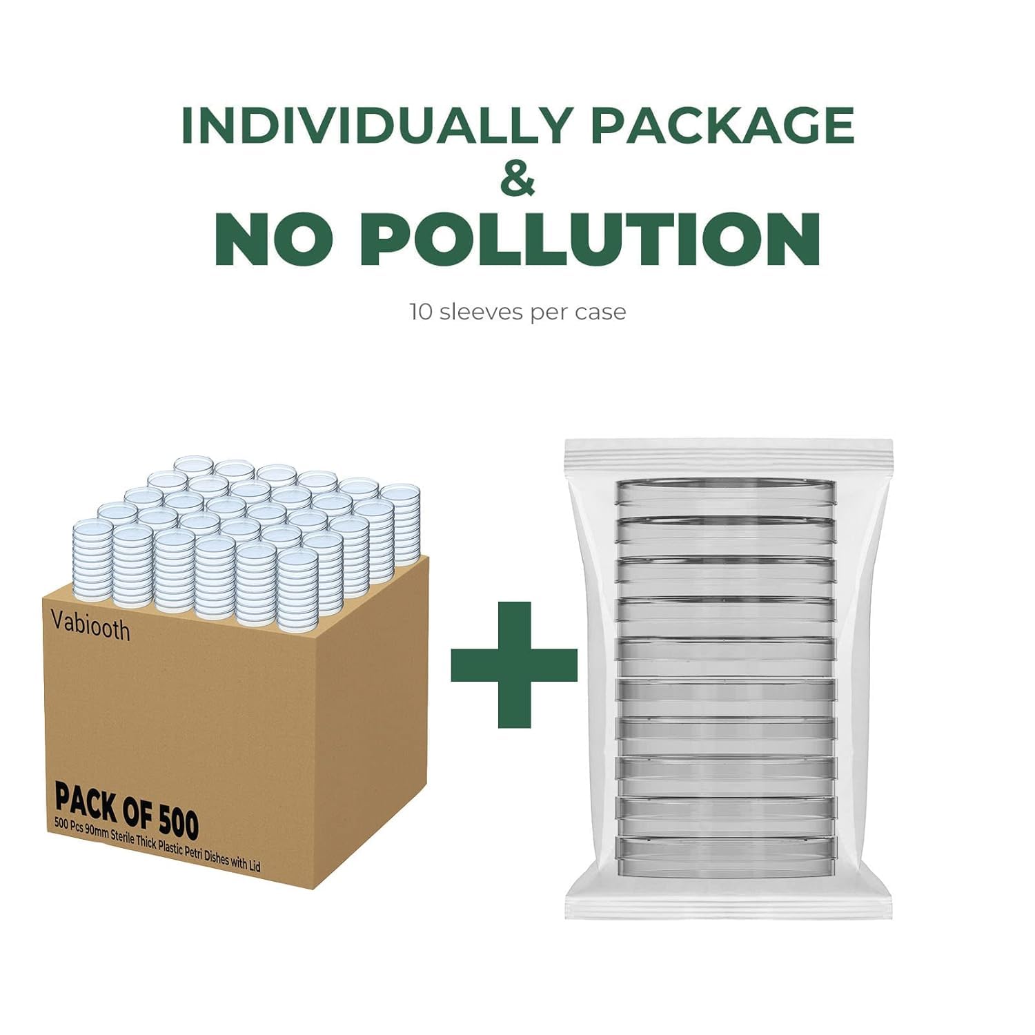 Snapklik.com : Autoclavable 500 Packs Sterile Thick Plastic Petri Dishes