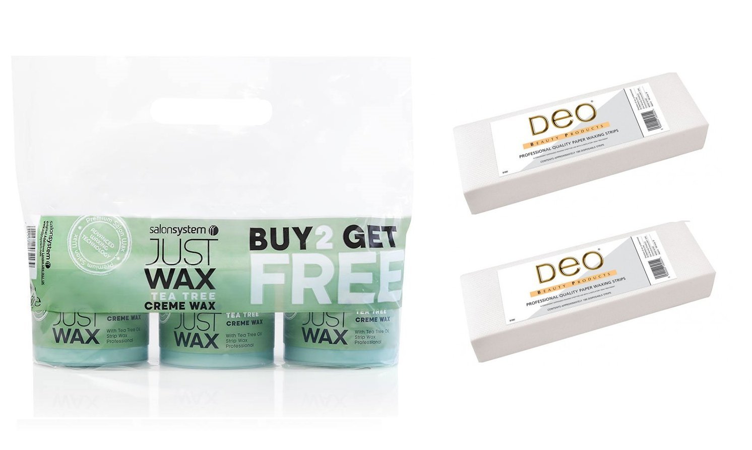 Salon System Just Wax Tea Tree Creme Wax - 3 for 2 and Deo Honeycomb ...