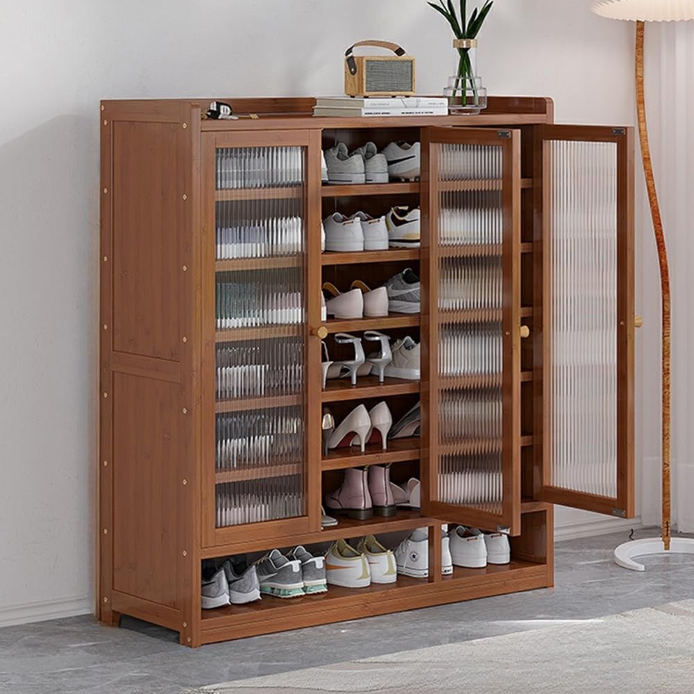 Amazon.com: LITFAD Solid Wood Shoe Storage Cabinet with Doors, Modern ...