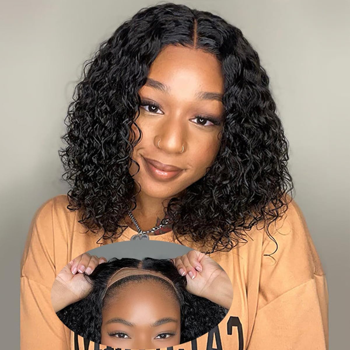 Amazon.com : Smilegirl Glueless Bob Wigs Human Hair Pre Plucked Pre Cut ...