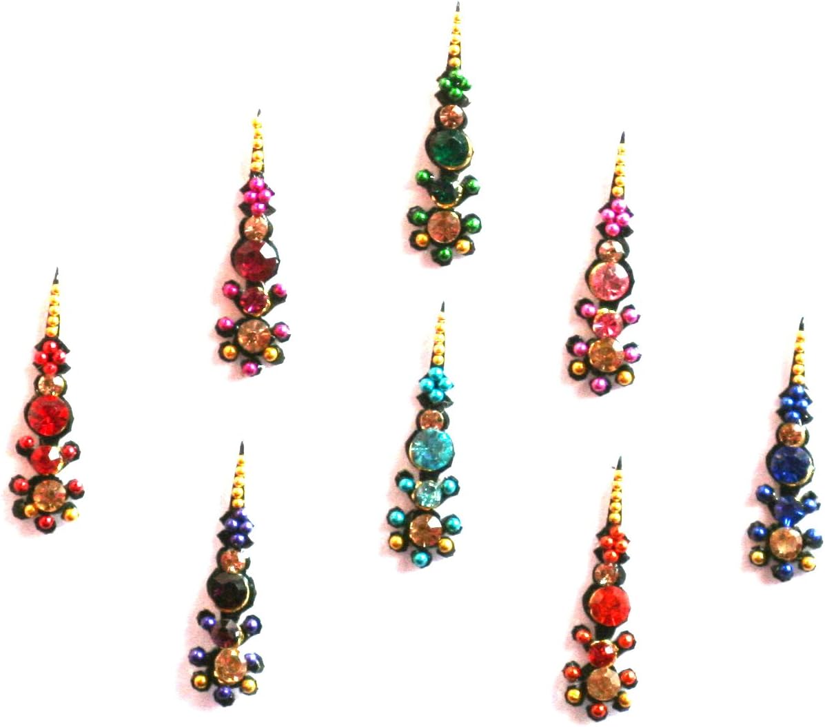 Amazon.com: Two Tone Bindi Stick-on Set Pack Sticker Multi Color ...