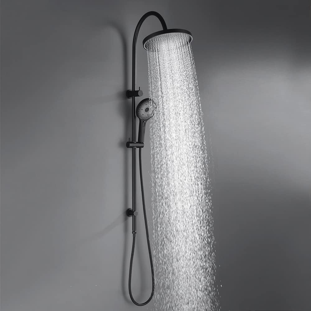 Decaura Twin Shower Head 2 in 1 Diverter Shower Rail Set 10" Rain ...