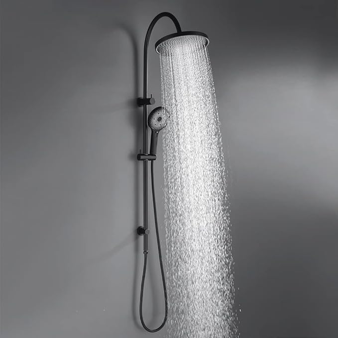 Decaura Twin Shower Head 2 in 1 Diverter Shower Rail Set 10" Rain ...