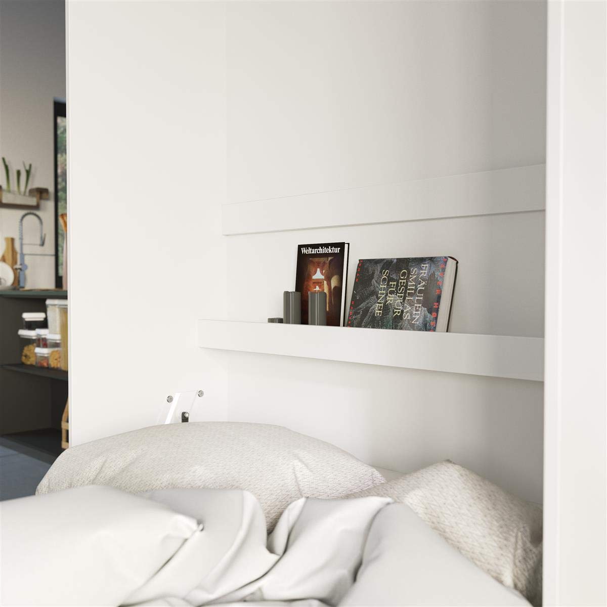 Buy SMARTBETT BASIC FOLDING WALL BED 90X200 VERTICAL WHITE/OAK SONOMA ...