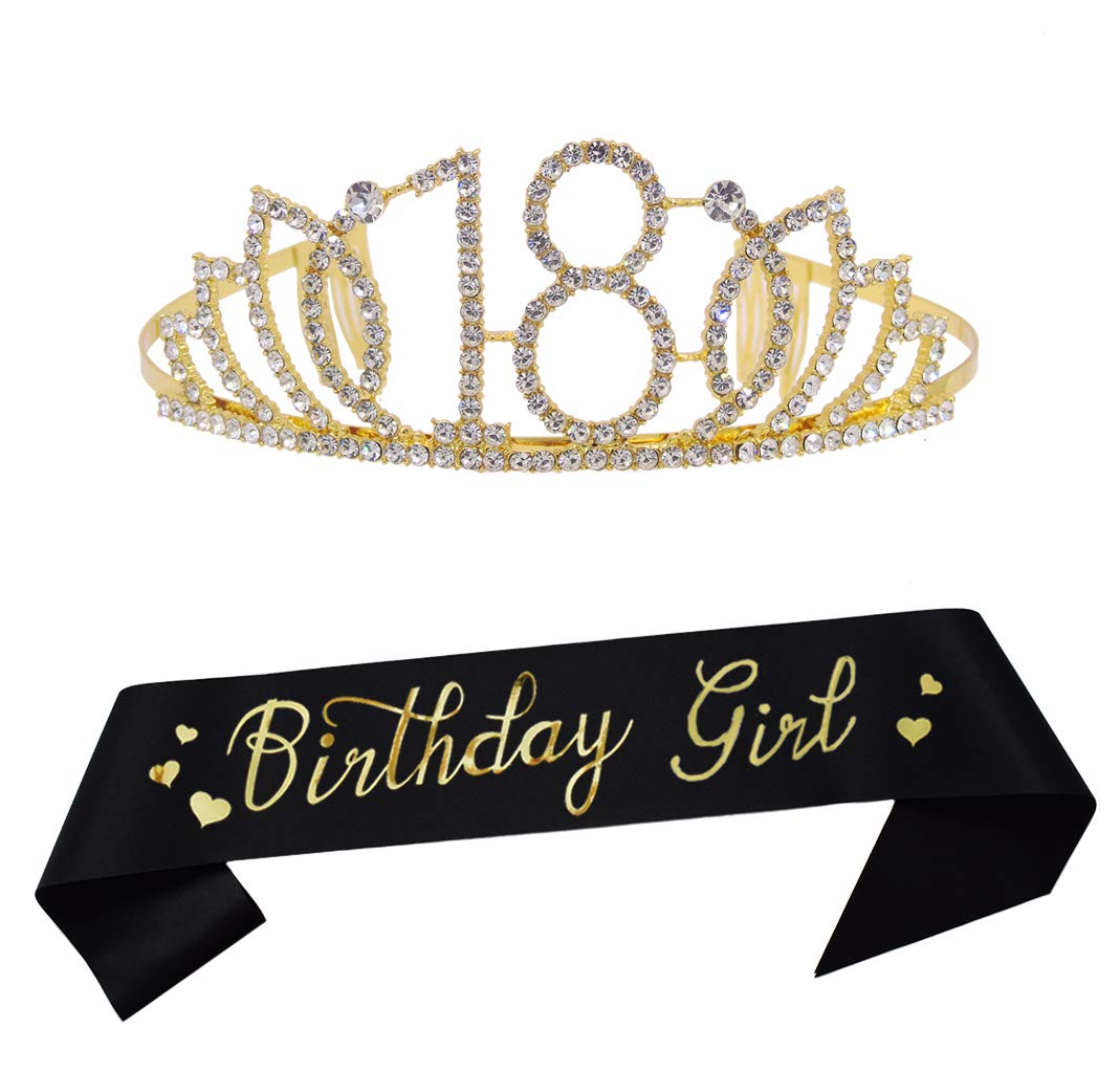 Dgasin 18th Birthday Gold Tiara And Sash Happy 18th Birthday ...