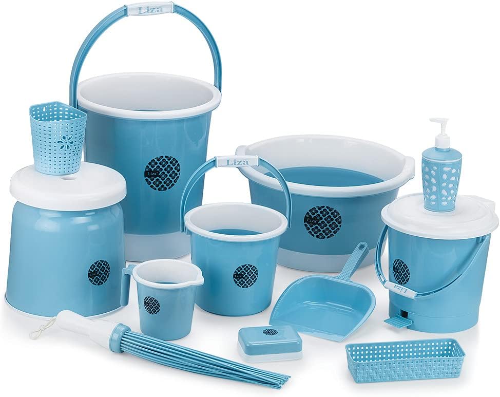 Cello Blossom 8 Piece Plastic Bath Set, Brown : Amazon.in: Home & Kitchen