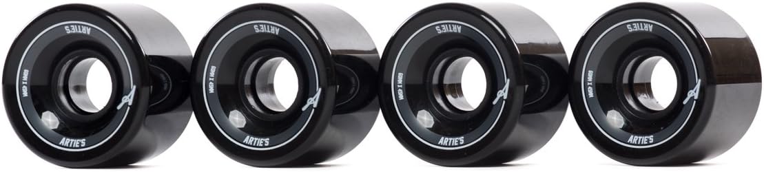 Amazon.com : Artie's Skateboard/ Longboard Wheel Set 60mm - black (4 ...