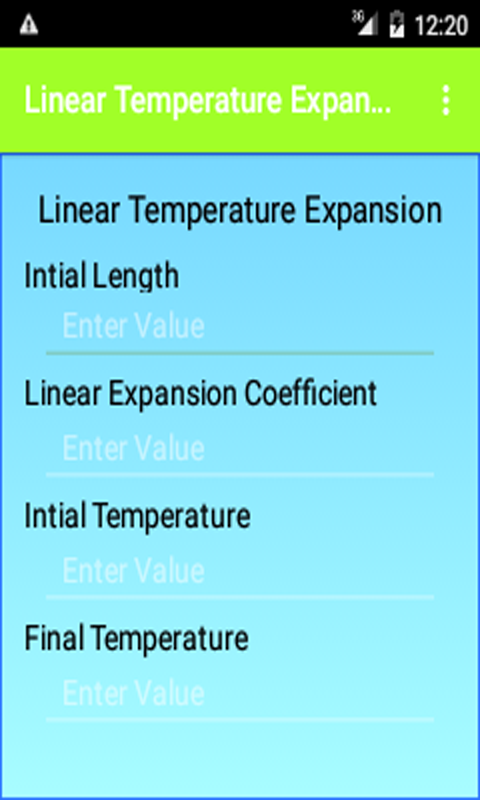 Linear temperature expansion - App on Amazon Appstore