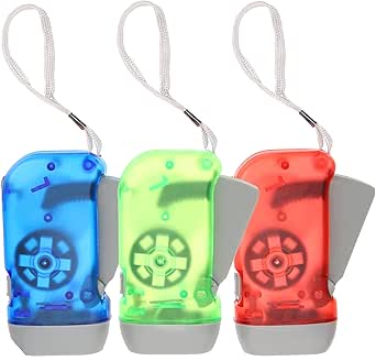 jojofuny 3pcs Led Flashlight Hand Crank Flashlight for Camping Crank ...