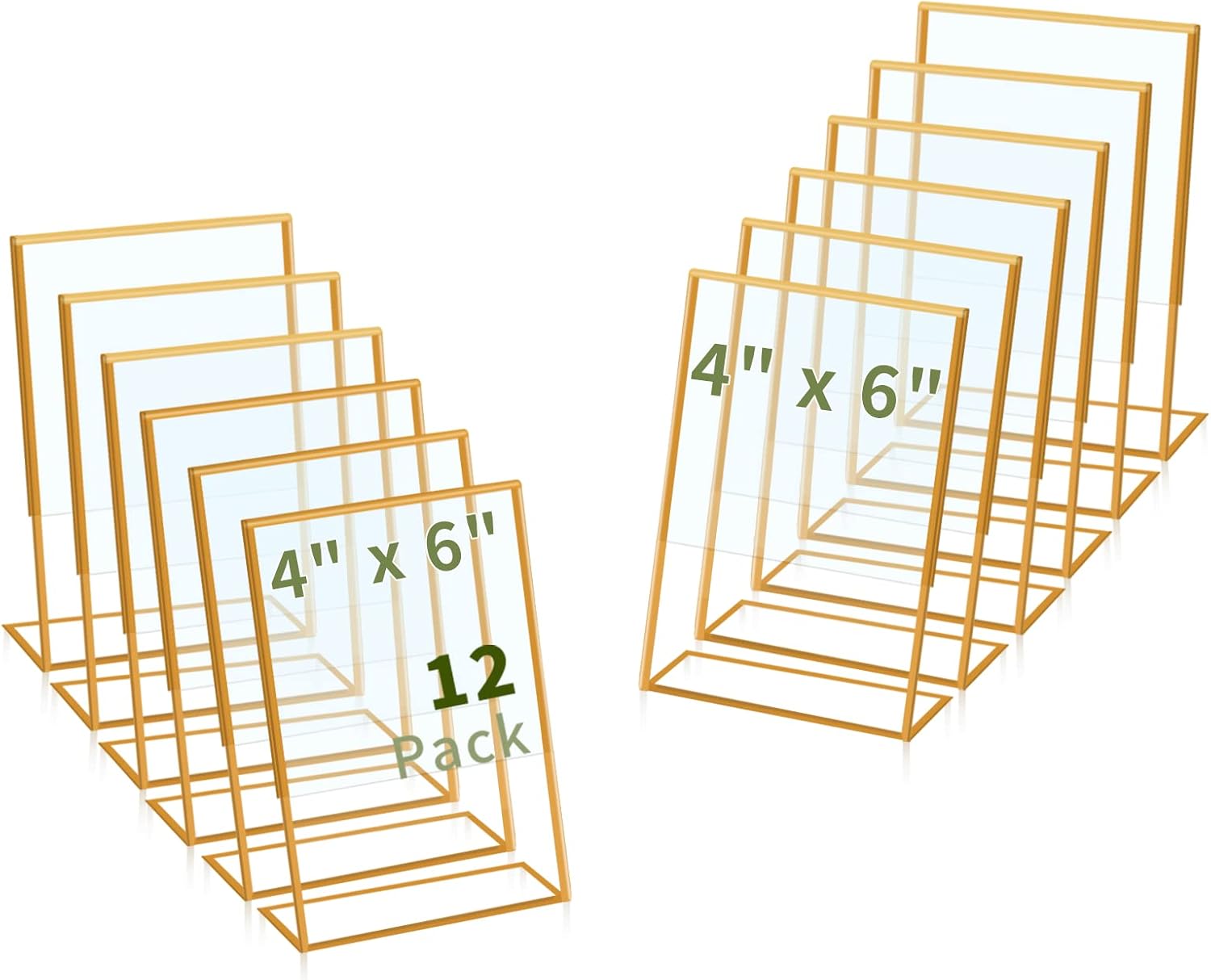 Amazon.com: DOVEKERY Acrylic Sign Display Stand Gold Frames Slant Back ...