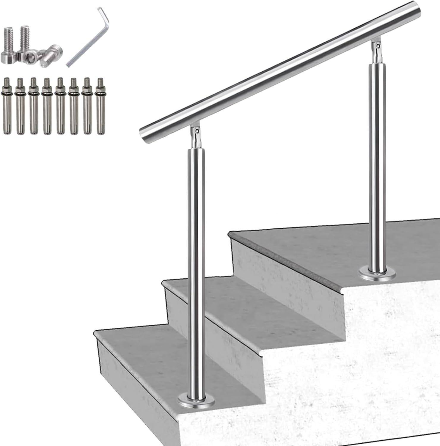Transitional Handrails for Outdoor Steps or Indoor Stairs, Adjustable ...