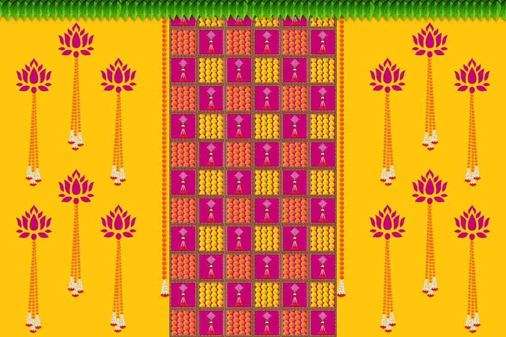 Talambralu Haldi Function Backdrop curatin Cloth for House Hold ...