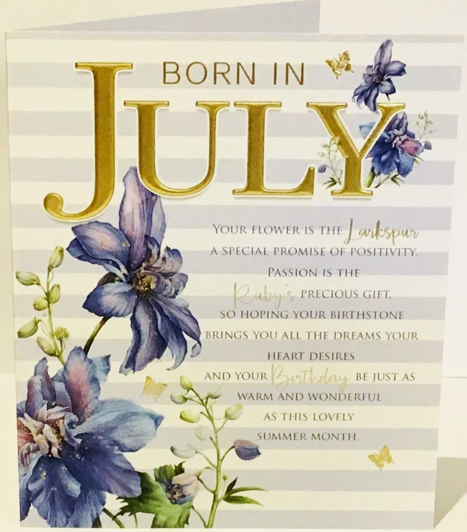 Women Born In July Birthday Greeting Card - 6 x 7 Inches - Cherry ...