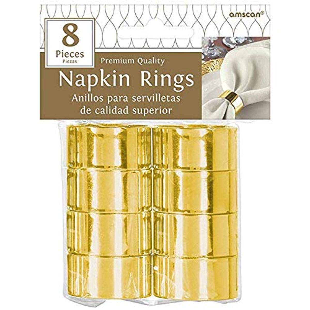 Amazon.com: Amscan Elegant Gold Plastic Round Napkin Rings - 1.5" (Pack ...