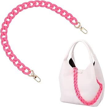 Amazon.com: FdcZeyxior Pink Acrylic Bag Strap, Cute Decorative Bag ...