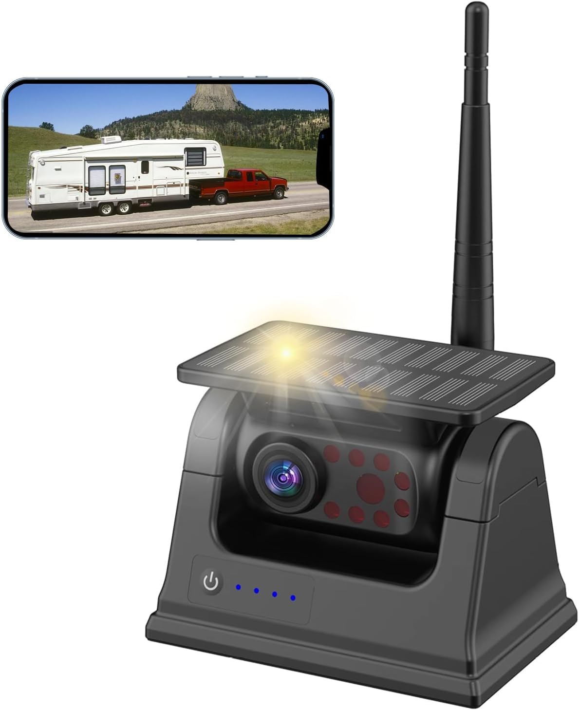 OBEST Magnetic Wireless Backup Camera, Solar WiFi Rear View Camera with ...