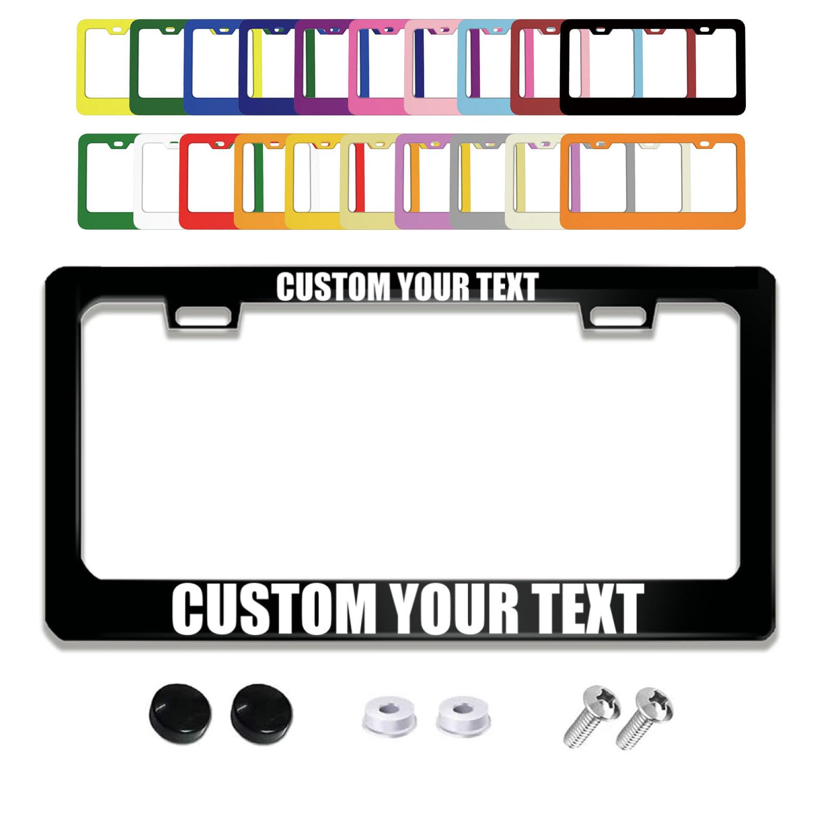Amazon.com: Custom License Plate Frame Add Your Text Image Logo ...