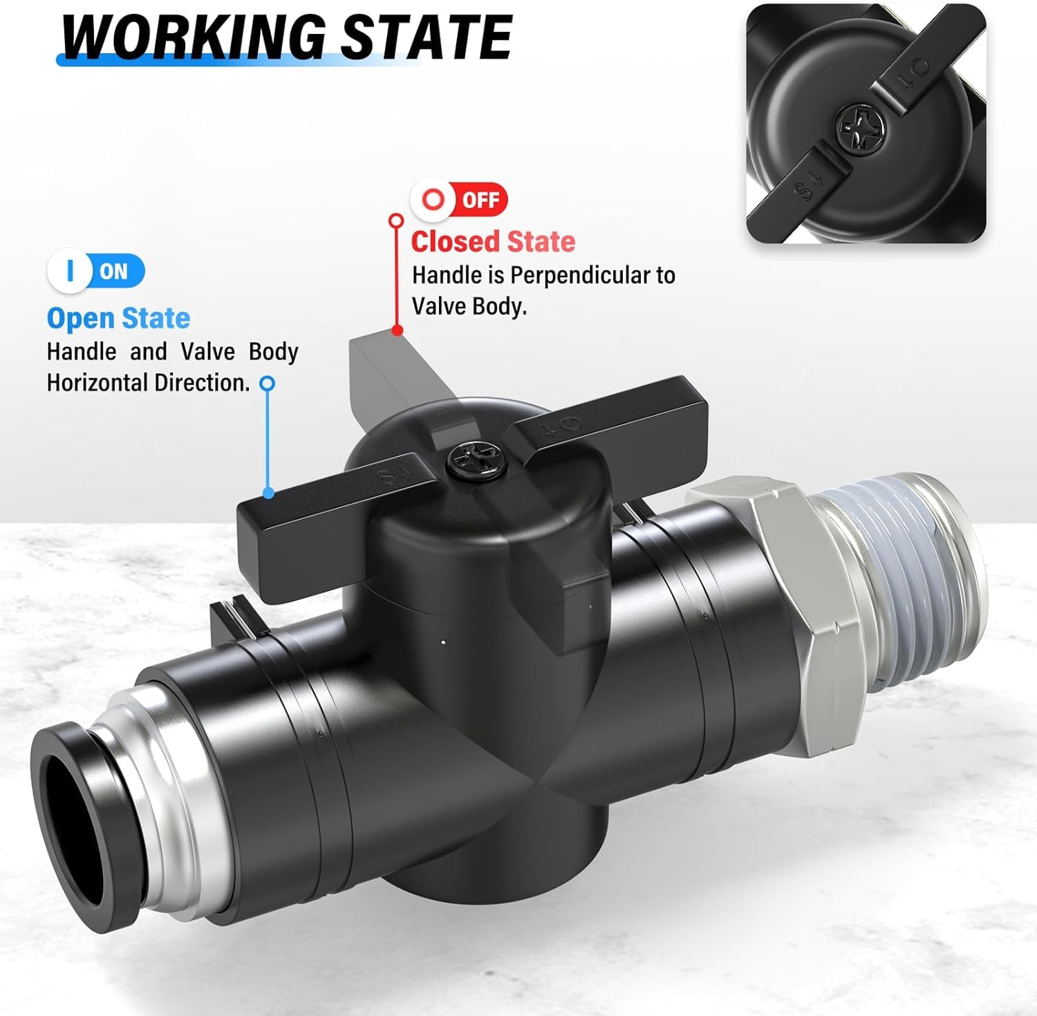 Snapklik.com : 1/4 Inch Tube OD X 3/8 Inch NPT Thread Ball Valve Air ...
