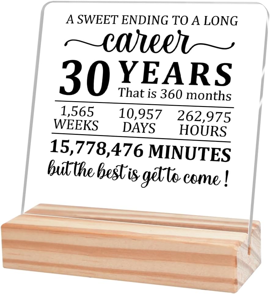 Amazon.com: 30 Years Retirement Sign,Retirement Gifts for Women Men ...
