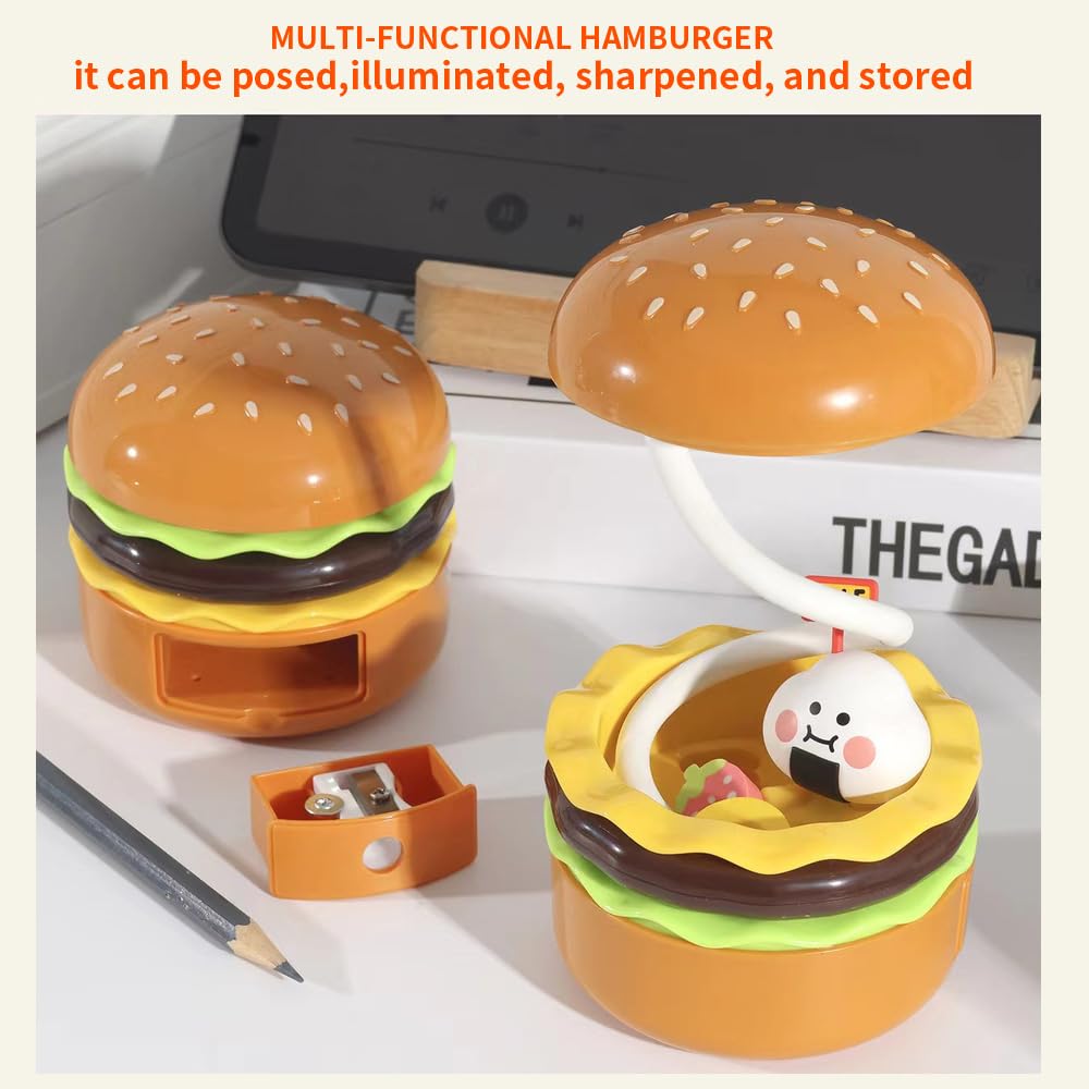 YZYOE LED Rechargeable Hamburger Desk Lamp, Creative Children’s Toy ...