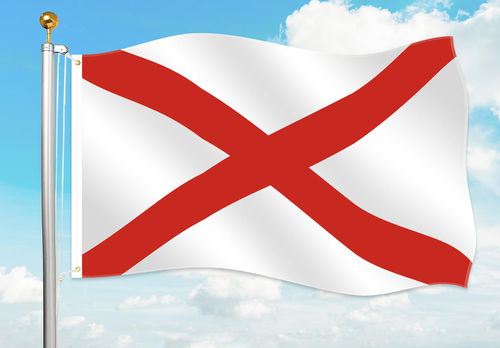 Al State Flag Two Waving State Flags Of United States And Alabama