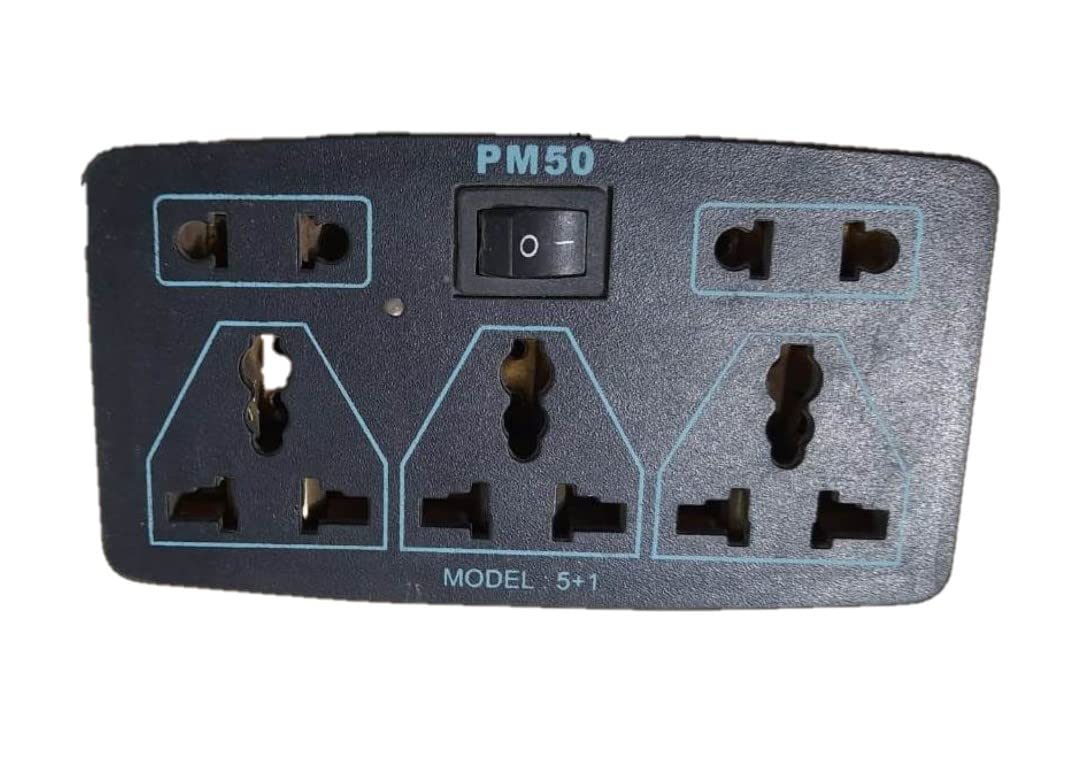 Buy PIKABOO 5+1 Power Plug with Master Switch, Indicator | Three 3 Pin ...