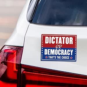 Amazon.com: Voila Print Dictator or Democracy Car Magnet - Democracy ...