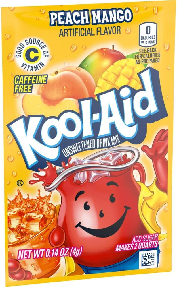 Amazon.com : Kool Aid Peach Mango Powdered Drink Mix, 0.14 Ounce, 192 ...