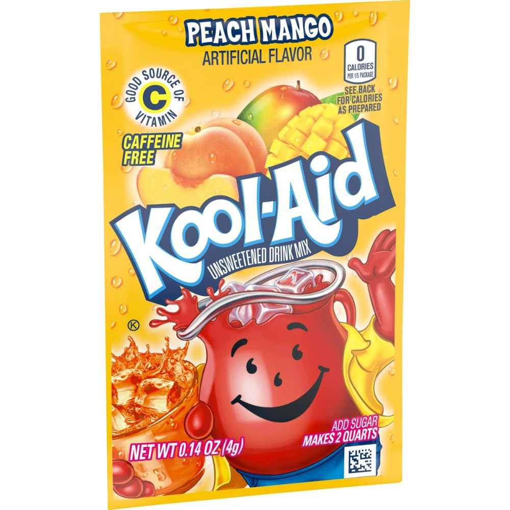 Amazon.com : Kool Aid Peach Mango Powdered Drink Mix, 0.14 Ounce, 192 ...