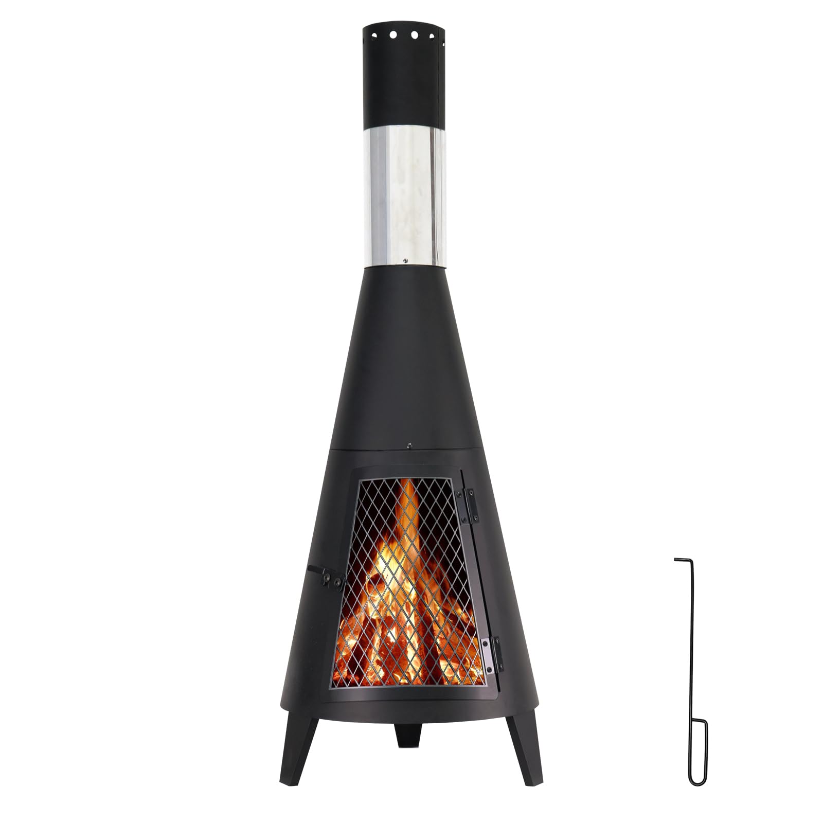 Amazon.com : MKSY Chiminea Outdoor Fireplace, Metal Wood Burning Fire ...