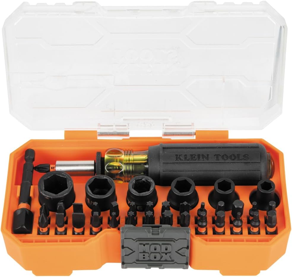 Klein Tools 65300 KNECT 32-Piece Pass Through Socket Set, SAE Impact ...