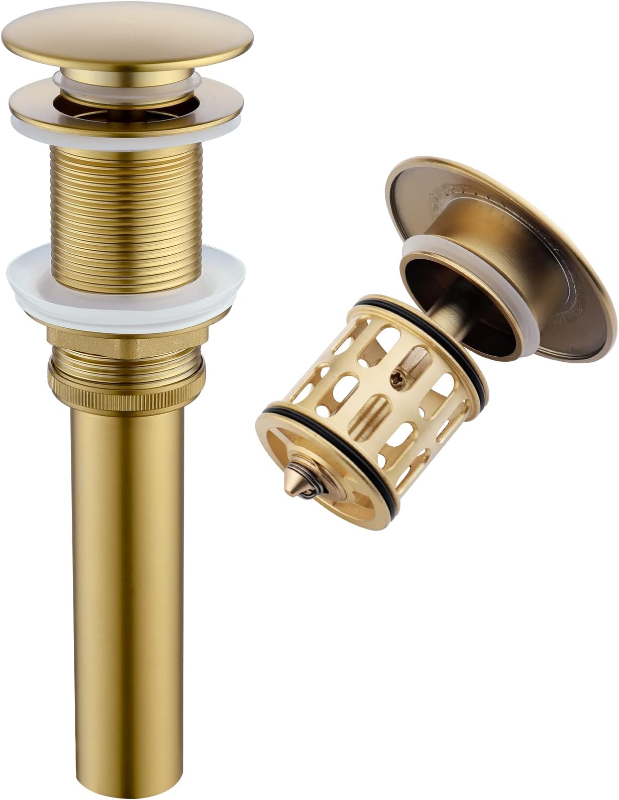 Moen 140780BG Bathroom Vessel Sink Pop-Up Drain Assembly, Brushed Gold ...