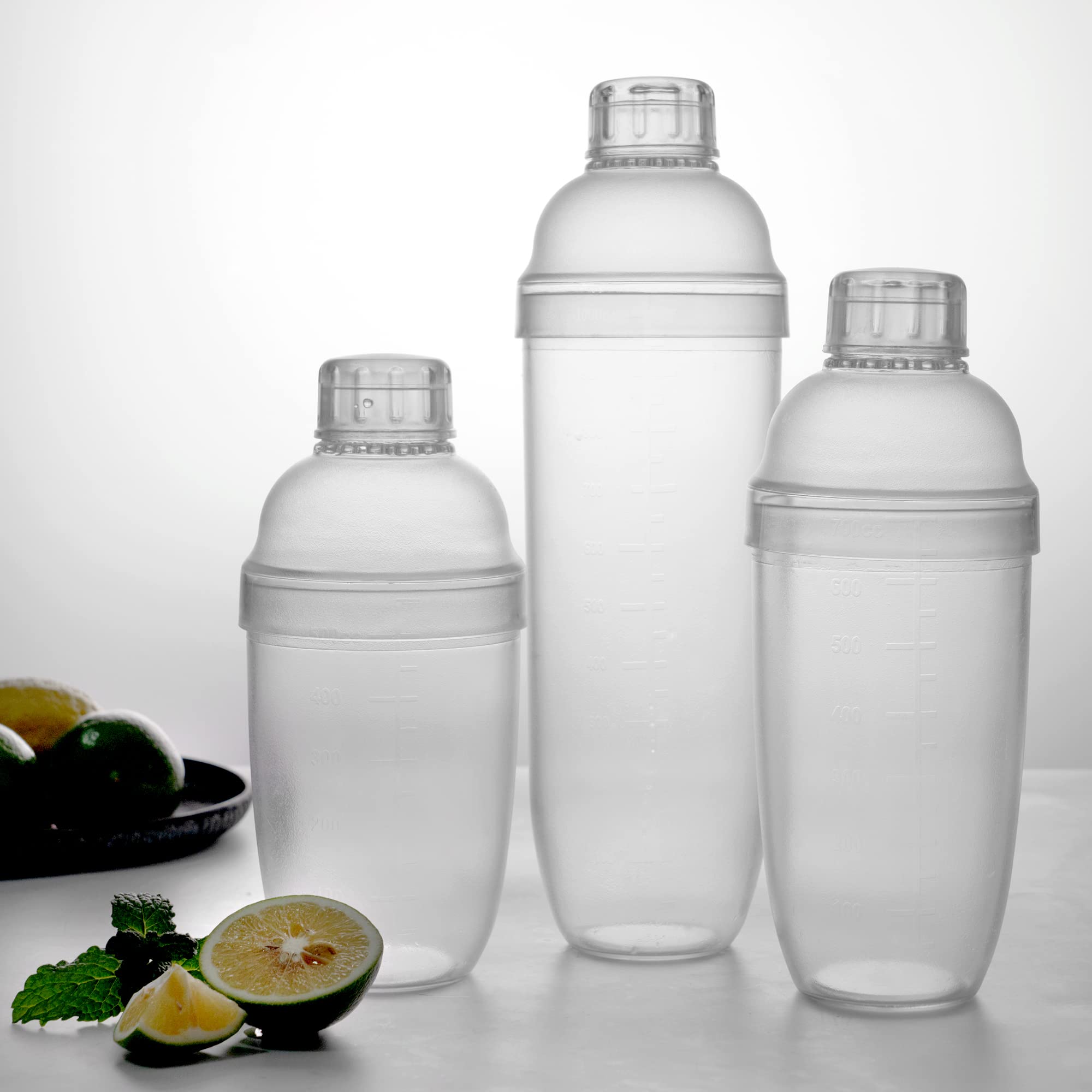 Snapklik.com : 18 Oz Plastic Cocktail Shaker 3-Piece Drink Mixer Boba ...