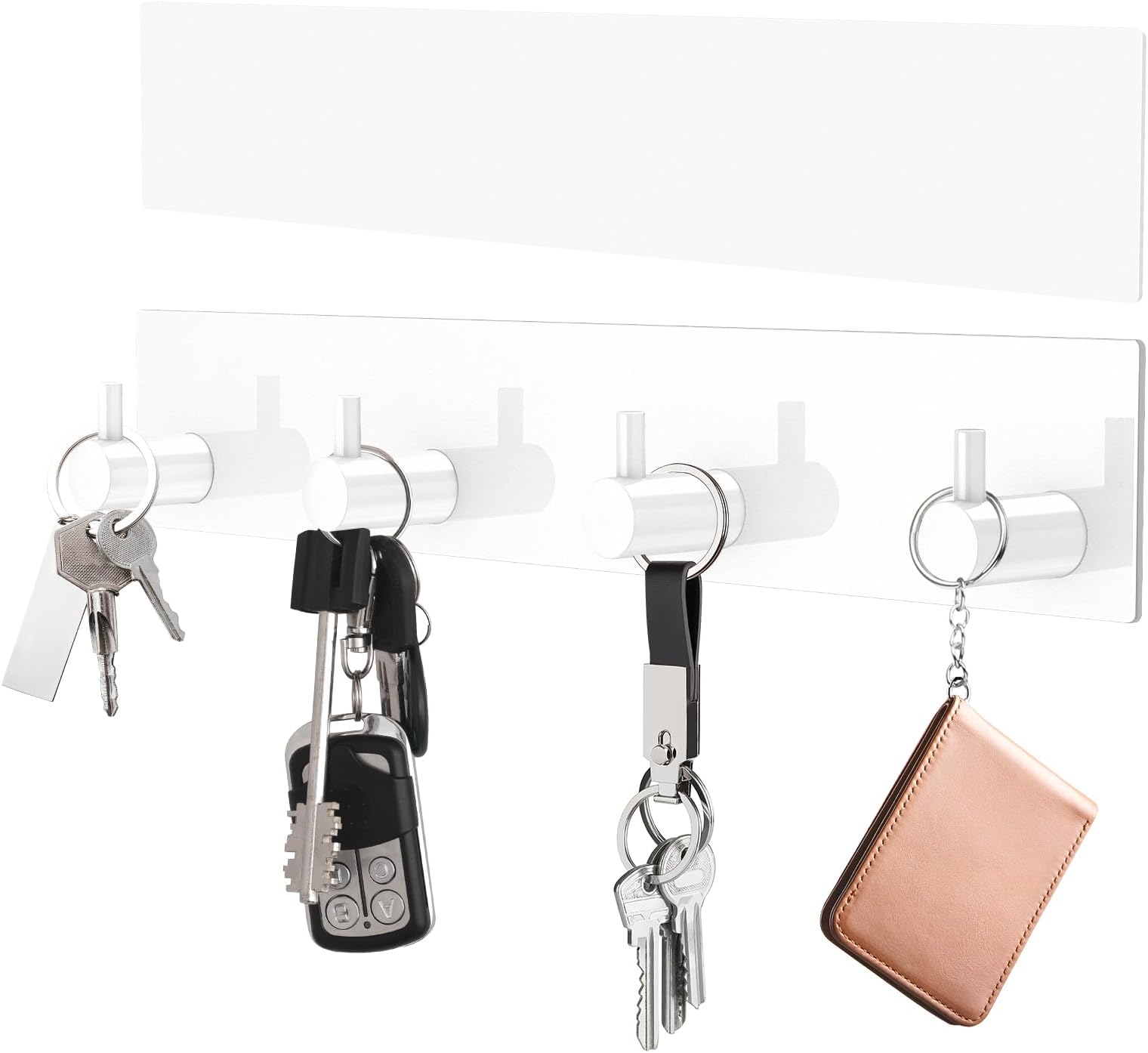 Amazon.com: VIS'V Key Holder Wall Mount, White Self Adhesive Key Hanger ...