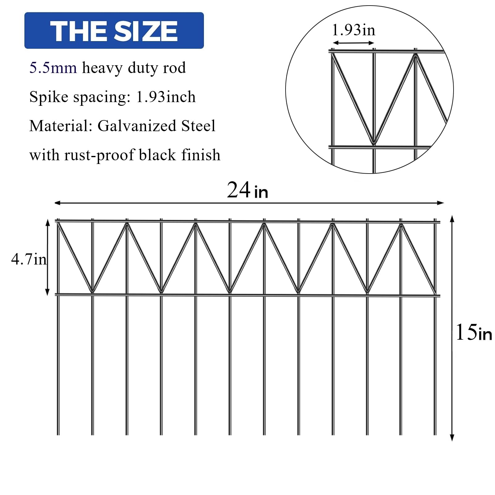 GRELWT 5 Pack 24"L x 15"H Animal Barrier Fence, Underground No Dig ...