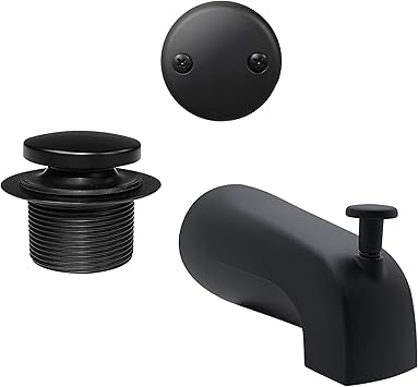 Westbrass CO531-62 5-1/4" Front Diverter Tub Spout with Tip-Toe Drain ...