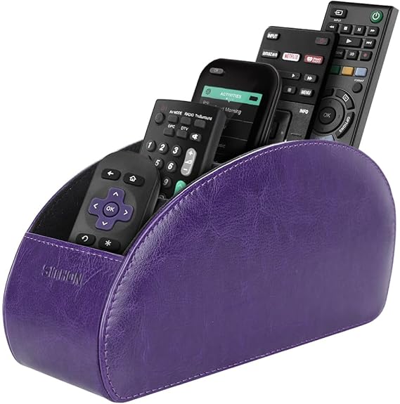 Amazon.com: SITHON Remote Control Holder with 5 Compartments - PU ...