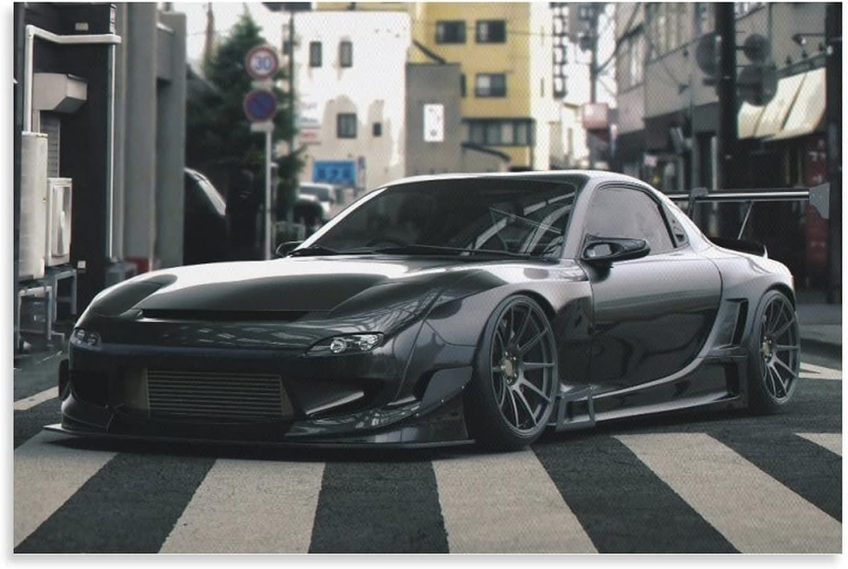 Amazon.com: QLAZO JDM Car Cool Modified Black Rx7 Fd Widebody Japanese ...