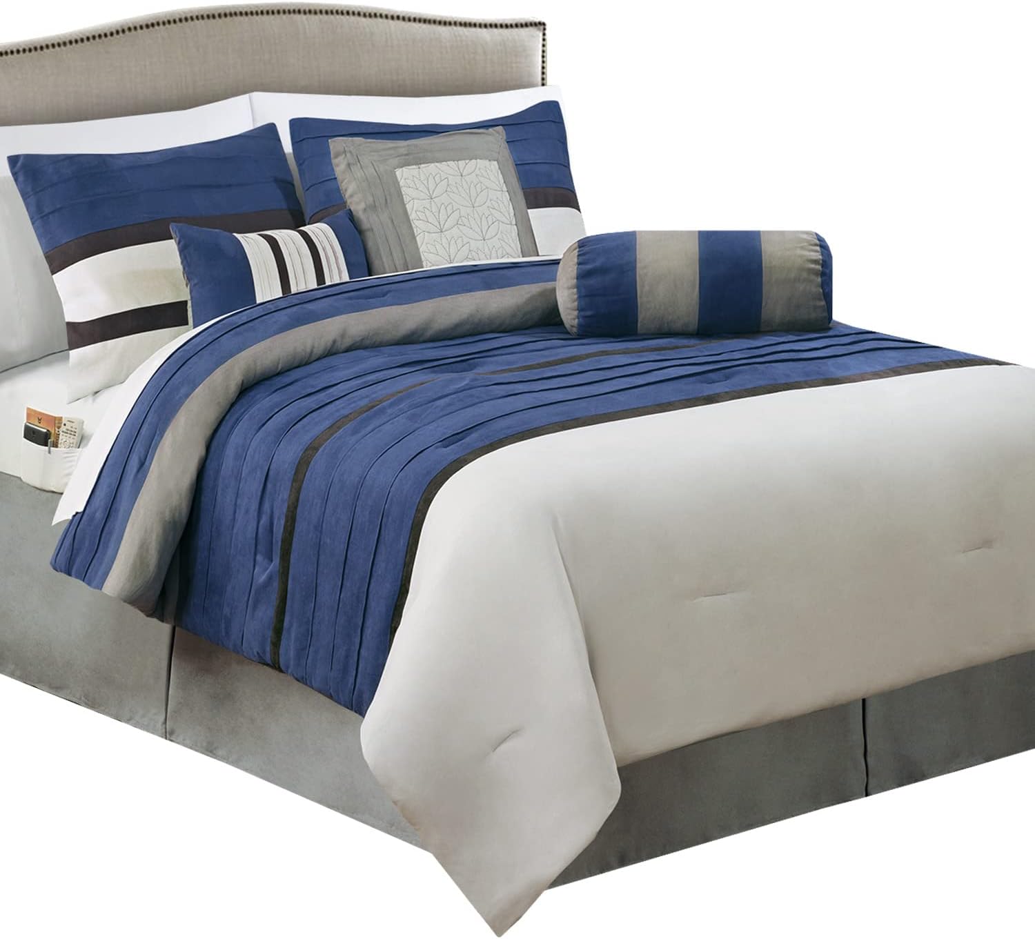 Amazon.com: Elegant Comfort 12-Piece Bed-in-a-Bag, Cirena Microsuede ...