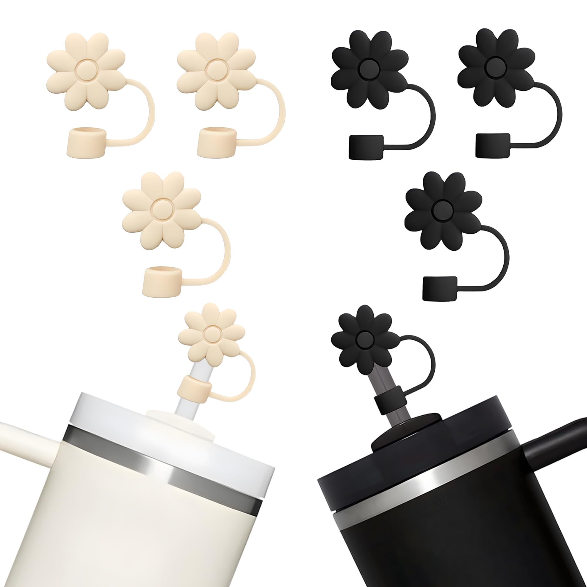 Amazon.com: 6Pcs Flower Straw Toppers for Stanley Cup 30&40 Oz Tumbler ...