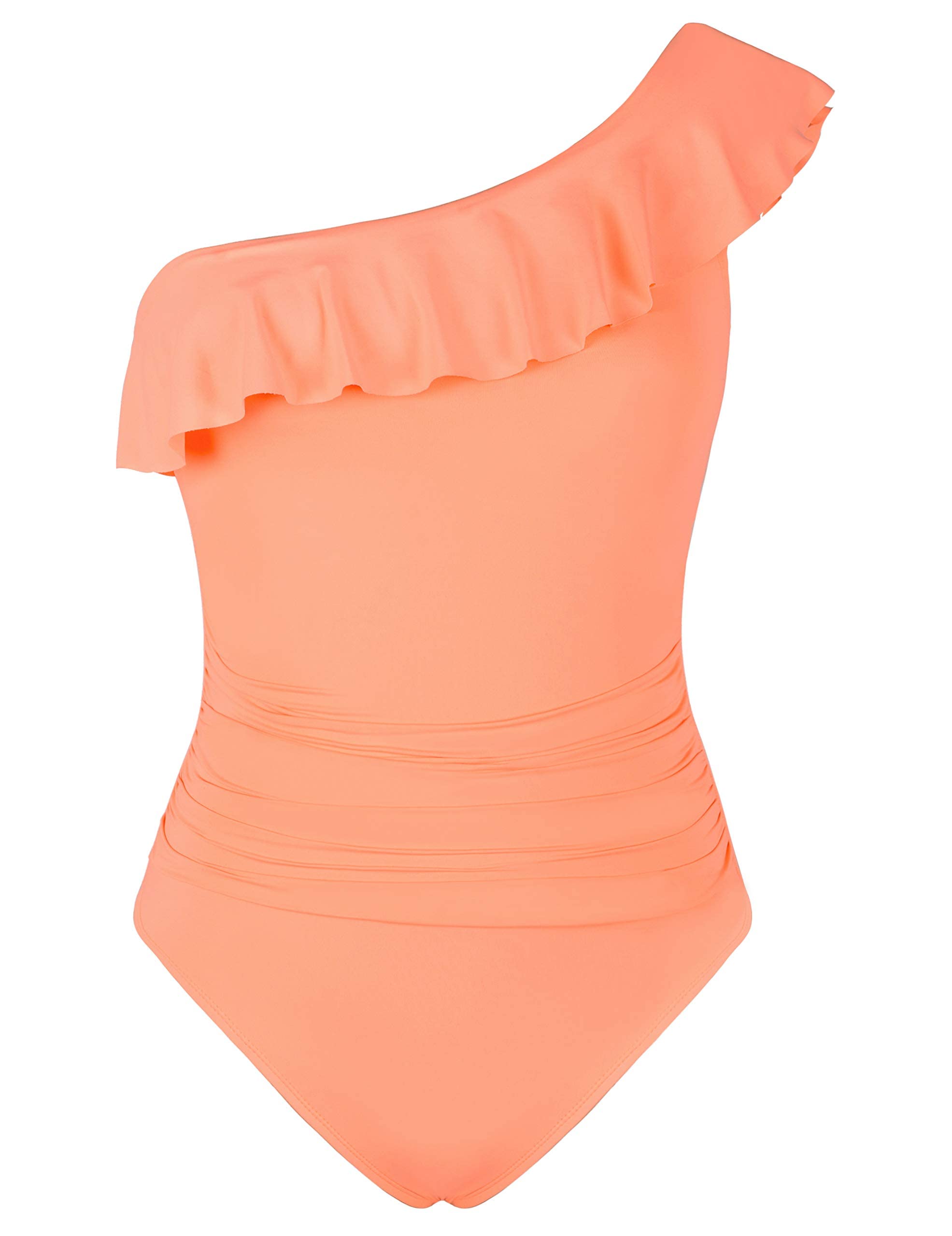 Snapklik.com : Womens One Shoulder Swimsuits One Piece Ruched Swimwear ...